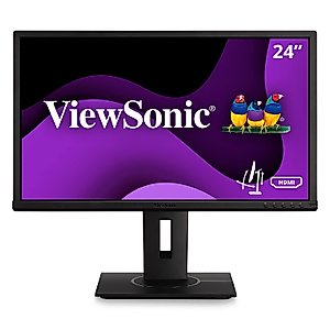 ViewSonic VG2440 24 Inch IPS 1080p Ergonomic Monitor with HDMI, DisplayPort, VGA, USB (Renewed)