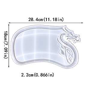 Xidmold Tray Resin Mold, Dragon Shaped Tray Silicone Mold, Epoxy Resin Casting Molds for Jewelry Storage, Fruit Food Dish, Home Decor