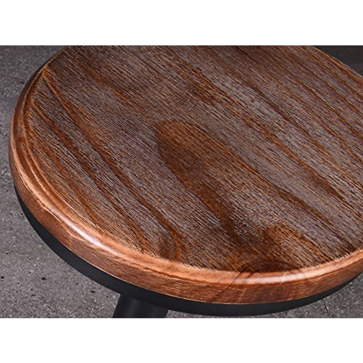LOKKHAN Bar Table Set with 2 Backrests Stools,3-Piece Round Table Compact Chairs Counter Bar Height Tabletop for Kitchen Dining Living Party Bistro Breakfast,Space-Saving,Most Welded(Copper & Brown)