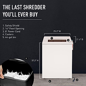 ideal. 4002 Strip Cut Centralized Office Paper Shredder, Continuous Operation, Shreds 32-35 Sheet Capacity, 44 Gallon Bin, Shred Staples/Paper Clips/Credit Cards/CDs/DVDs, 1 3/4 HP Motor, P-2 Security