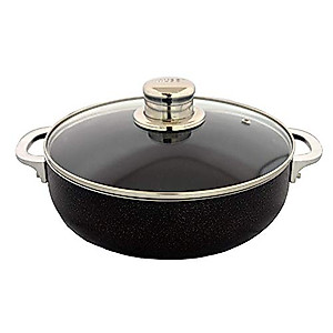 IMUSA USA Nonstick Dutch Oven with Glass Lid 3.2-Quart, Bronzed