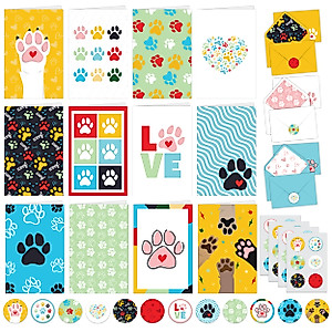 Decorably Notecards with Envelopes & Stickers - 24 Pack Blank Dog Cards with Envelopes & Stickers, 12 Designs Blank Dog Note Cards with Envelopes, 6x4in Blank Dog Greeting Cards, Dog Card