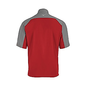 Mizuno Men's Comp Short Sleeve Batting Jacket, Red/Grey, Medium