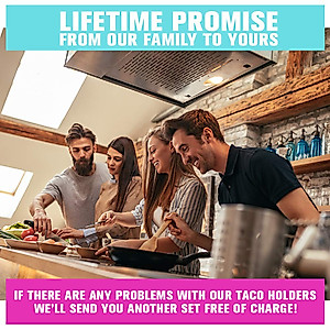 Taco Holders Stainless Steel Set of 4 - Stylish Taco Stand Up Holders for The Family - Reliable Grill and Oven Safe Taco Shell Holders Rack - Taco Holder Tray Stands for Taco Tuesday