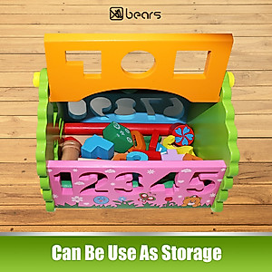 Xbears, Montessori Toys for 2 3 Year Old - Sorting Toy for Toddler, Kids - Pound a Ball - Gifts for Kids 2-4 - Fine Motor Skill Early Learning Toys - Educational Teaching Clock.