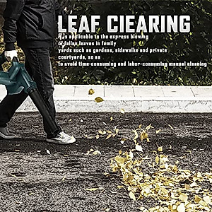 LIKI 20V Cordless Leaf Blower，with 2.0Ah Lithium Battery, Adjustable Speed, Hand-Held Sweeper, Used for Garden Leaf Blowing, Snow Blowing, Fire Making(2.0Ah Battery and Charger)