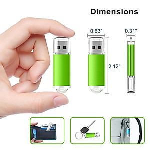 TOPESEL USB Flash Drive 5 Pack 64GB USB 2.0 Flash Drive Memory Stick USB Drive Jump Drive USB Storage Flash Drives Pen Drive Thumb Drives (5 Mixed Colors: Black Blue Green Red Silver)