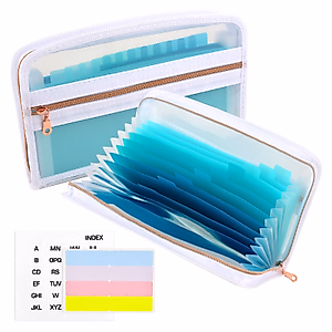 13 Pocket Coupon Receipet Teal Junior Size Accordion Folder 11 x 7 inch Expanding File Folders Zipper Closure Small Organizer Receipt File Folders for Purse Cars Checks Tickets Tax Item Pay Bill