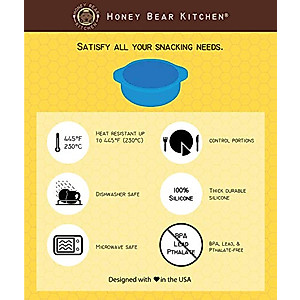 Honey Bear Kitchen Little Sturdy Silicone Snack Bowls (Set of 2, Orange Sherbet)