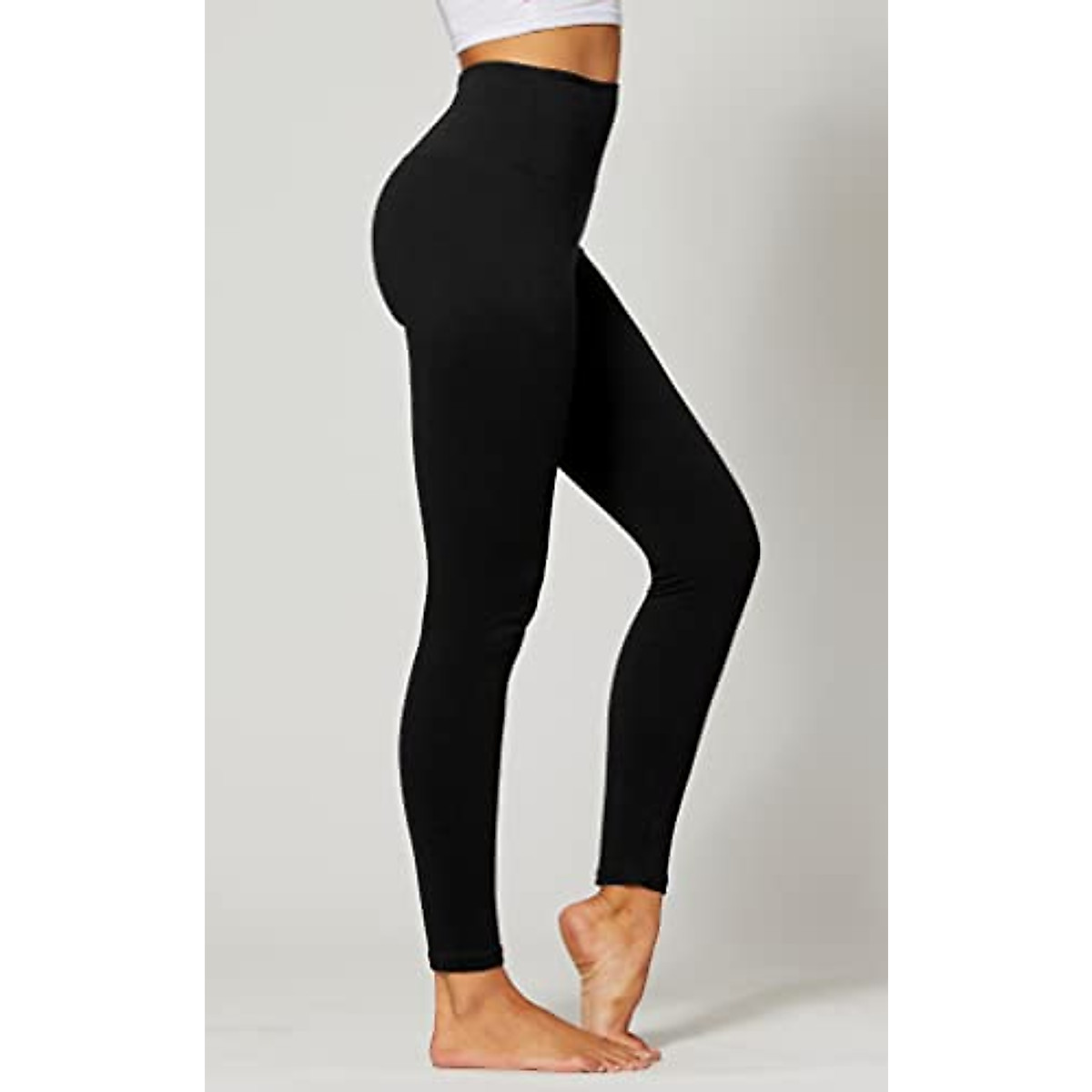 Conceited Leggings for Women - Tummy Control - 5" Waistband - Regular and Plus Size - Black - XX-Large - 3X-Large