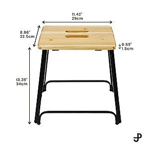 [PJ Collection] Foldable Natural Wood Stool, Lightweight Wood Stool, Outdoor Stool and Chairs, Small Foldable Step Stool, Step Stool for Kitchen, Easy to Grab, Weight-Bearing Stool