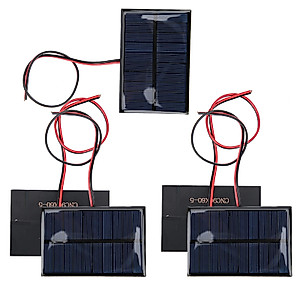 5Pcs DC 5V Solar Panel Module with 30cm/11.8in Cable Weatherproof Charging