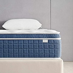 Jingxun King Mattress 14 inch Innerspring Mattress Strong Support Pocket Spring Hybrid Mattress Pressure Relief Bed in a Box Medium Firm Bed Mattress，76"*80"*14"