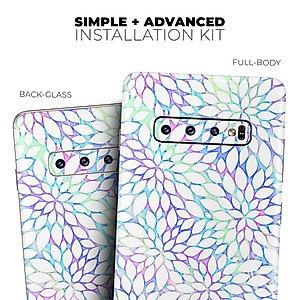 DesignSkinz Iridescent Dahlia v2 Protective Vinyl Decal Wrap Skin Cover Compatible with The Samsung Galaxy S20 (Screen Trim & Back Glass Skin)