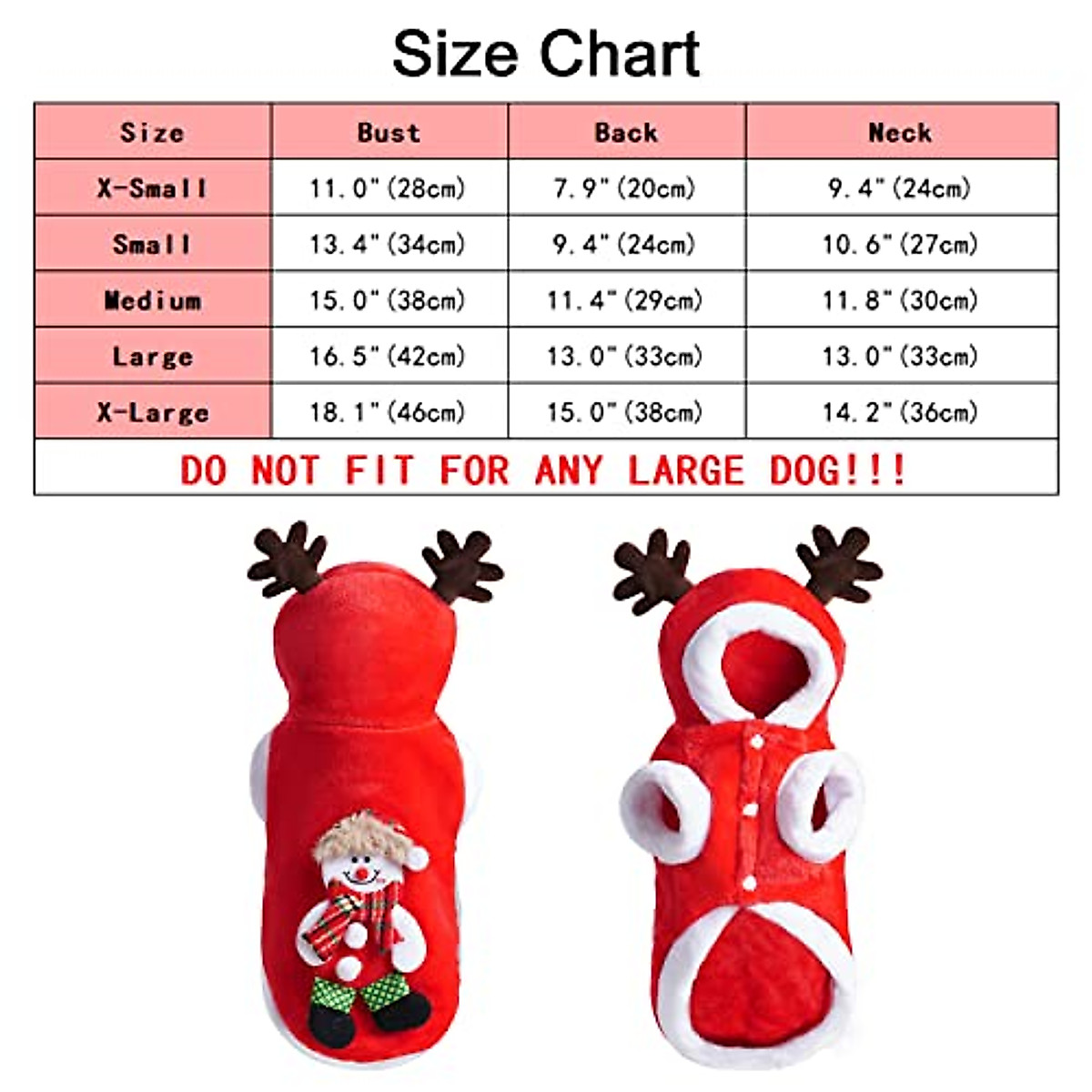 Pet Christmas Costume Santa Claus Dog Cat Cosplay Dress Outfits Warm Clothes Jumpsuit for Winter Xmas Puppy Dress Up Outfit Photo Props Accessories (Large)