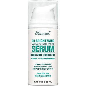 Ebanel Dark Spot Remover for Face Peel Skin Lightening Brightening Serum Melasma Hyperpigmentation Treatment, Sun Spot Age Spot Freckle Remover, Synovea, 4-Butylresorcinol, Niacinamide, Kojic Acid