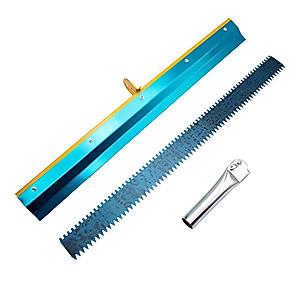 Stainless Steel Notched Squeegee Epoxy Cement Painting Coating Self Leveling Flooring Gear Rake Construction Hand Tools (5MM)
