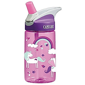 CamelBak Eddy 0.4-Liter Kids Water Bottle – - CamelBak Kids Big Bite Valve - Spill Proof- - Water Bottle For Kids - BPA-Free Water Bottle – 12 Ounces, Unicorns, Bottle Only