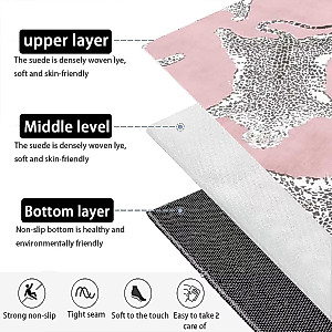 Qmkmyy Simple Fashion Leopard Area Rug 6'x9' for Living Room Tiger Pattern Pink Bedside Rugs Low Pile Lightweight Entryway Mats