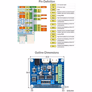 Stepper Motor HAT Dual Onboard 2-CH HR8825 Motor Driver Chip,Drive two Stepper Motors Up To 1/32 Microstepping,Apply to 3D Printer, Sculpturing machine, Mechanical Arm,for Raspberry Pi/ Jetson Nano