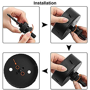 4-1/4 Inch Hole Saw with Heavy Duty Arbor, HSS Bi-Metal Holesaw Drill Bits 38mm Depth Hole Cutter Saw for Easily Drilling Soft Metal, Plywood, Plastic, Drywall, Wood, Fiberboard (108mm)
