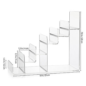 DOITOOL 6-Tier Purse Display Stand,Acrylic Display Riser Shelf Wallet Organizer,Handbag Display Stand Holder,Perfume Organizer Clear Retail Display Stands