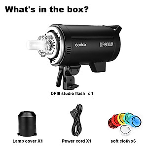 Godox DP600III 600Ws GN80 Studio Flash Strobe Monolight with Bowen Mount, 5600K±200K, 1/2000-1/800S Flash Duration, 1s Recycling time, Built-in Godox 2.4G Wireless System(110V)