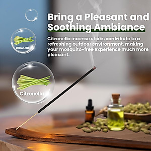 120 Pack Mosquito Repellent Sticks, Deet Free Citronella Incense Sticks Plant-Based, for Outdoor Indoor Use During Patio, Camping Trips, Picnics, Backyards Activities, Long Lasting Bug Protection