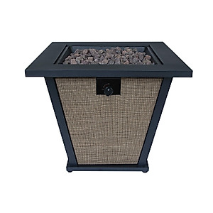 Bond Manufacturing 52137 Brently 28" Square 50,000 BTU Gas Fire Pit Table, Black/Tan