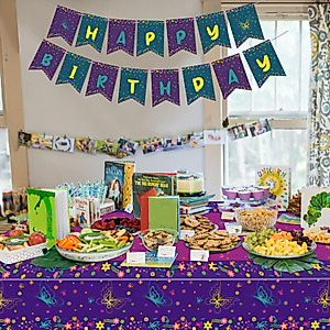 XJLANTTE 4 PCS Movie Party Tablecloths Decorations - Butterfly Plastic Table Cover, Magic Butterfly Rectangular Tablecloth for Kids Baby Shower Birthday Supplies, 51 x 86.6 Inch