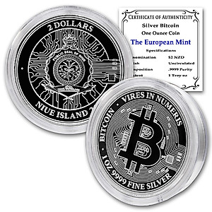 2022 1 oz Silver Bitcoin Official Legal Tender Coin Brilliant Uncirculated (BU - in Capsule) with Certificate of Authenticity $2 Mint State
