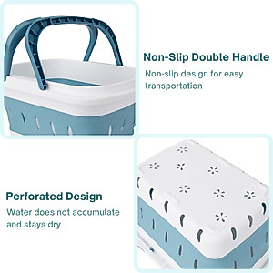 KeFanta Shower Caddy Basket, Portable Shower Tote, Plastic Dorm College Shower Organizer Bucket with Handles