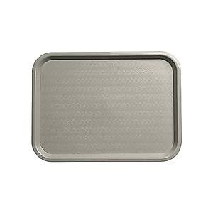 Carlisle FoodService Products Cafe Fast Food Cafeteria Tray with Patterned Surface for Cafeterias, Fast Food, And Dining Room, Plastic, 16.31 X 12.06 X 0.7 Inches, Gray, (Pack of 24)