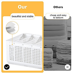 Tokokimo Plastic Closet Storage Basket Bins Cubes Organizer, Collapsible Closet Organizers and Storage with Handles for Storing Socks, Panties, Ties, Crafts, Cosmetics ,Small, 1 pack