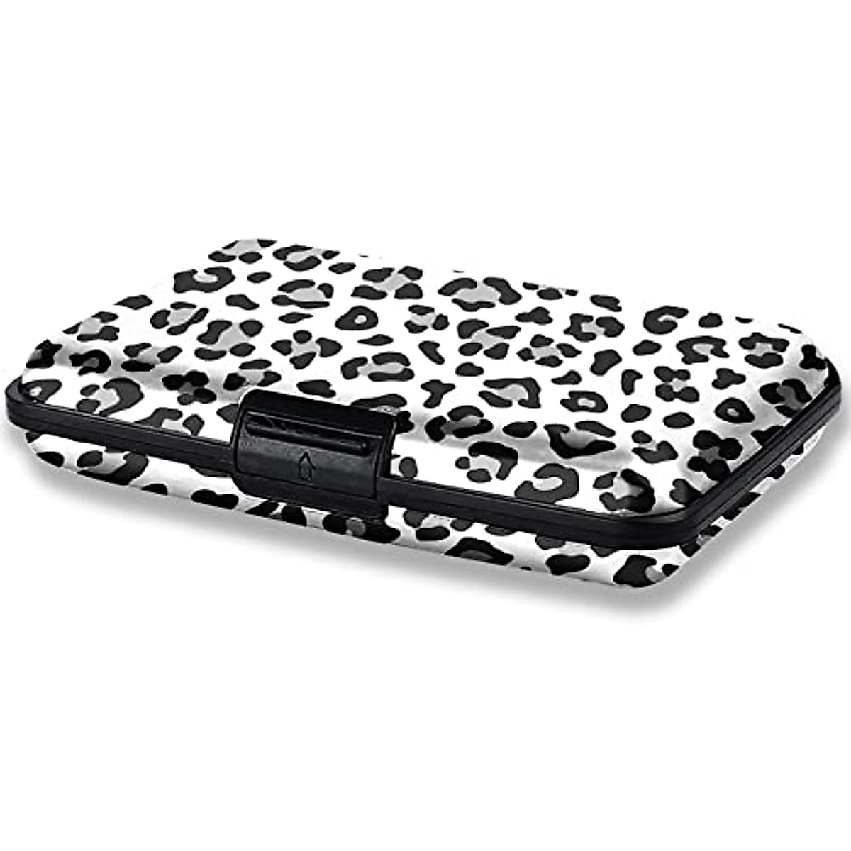 Handlein Credit Card Holder， Mini RFID aluminum wallet credit card holder, Mini Womem or Men Credit Card Wallet. (Snow Leopard)