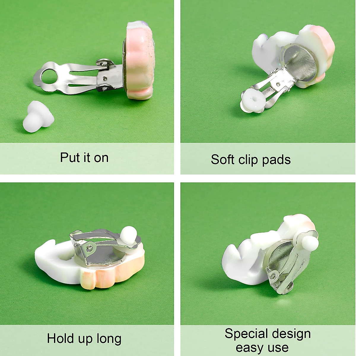 DEVIENG Clip On Earrings, 32 Pairs Hypoallergenic Clips Earrings Sets Suitable for Ages 4-12 Little Girls, Cute Small Clips On Earrings Jewelry Gifts Set