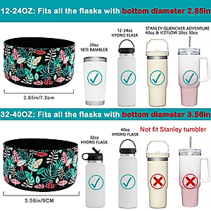 HEYSKAY Protective Silicone Boot for 32oz 40oz Hydro Flask Wide Mouth Water Bottle Bottom Protector Base and Other Brand Water Bottles with Bottom Diameter 3.56inch Water Bottle Accessories