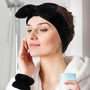 WHAVEL 6PCS Spa Headband and Wristband Set, Face Wash Headband Makeup Skincare Headband Wrist Bands for Washing Face