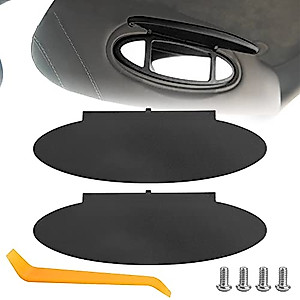 2Pcs Sun Visor Mirror Covers Compatible with Porsche 996/997-911 986/987 Boxster Cayman 1996-2010 Accessories, Driver and Passenger Side Visor Lid Vanity Mirror Covers with Installation Tool