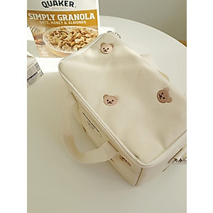 RICHTRUE Kawaii Lunch Bag for Girls Lunch Box Insulated Cute Lunch Bags for Women Insulated Lunch Box for Kids (Beige 2)