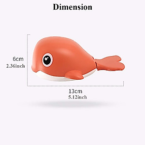 NEXTAKE Wind-up Whale Bath Toy, Swimming Whale Toddlers Bathtub Windup Whale Tub Toy Clockwork Whale Bathtub Toy Whale Water Toy for Boys and Girls (Deep Blue)