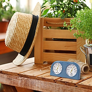 La Crosse 104-288BL-TBP Blue Analog Thermometer and Humidity Gauge