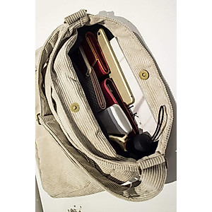 BOBILIKE Women Shoulder Bags Corduroy Crossbody Bag Handbag Purse, Grey