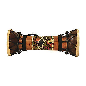 G6 COLLECTION 11.5" Exotic Wooden Hand Carved Double Sided Drum Djembe Home Decor Gift Wood Decoration Handcrafted Accent Decorative Drum Djembe