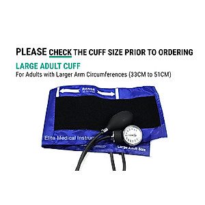 EMI EBL-430 Royal Sprague Stethoscope and Large Adult Cuff (See Large Cuff Size: 33 cm to 51 cm | 13 inch to 20 inch) Aneroid Sphygmomanometer Manual Blood Pressure Set