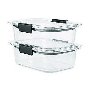 Rubbermaid Brilliance Food Storage Container, Medium, 3.2 Cup, Clear, 2-Pack (2025333)