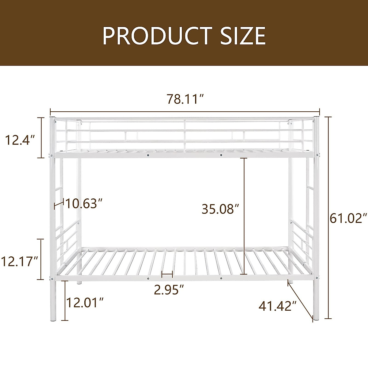 CALABASH Twin Bunk Bed,Metal Bunk Beds Twin Over Twin,Heavy Duty Twin Size Beds with 2 Ladder for Boys Girls Teen Adult Kids (White)
