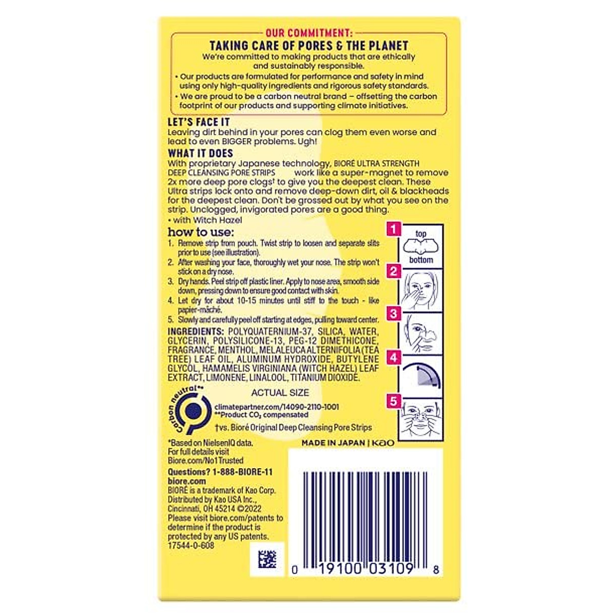 Biore Deep Cleansing Pore Witch Hazel 6 Count (2 Pack)