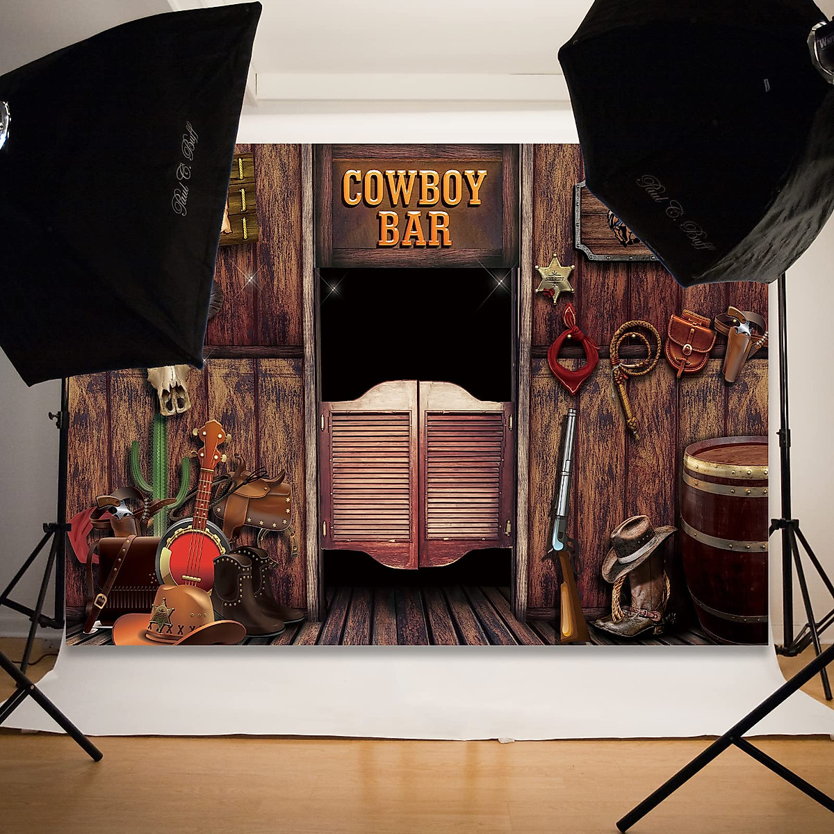Western Cowboy Backdrop,84x60Inch | Cowboy Backdrop Western Cowboy Banner Western Cowboy Background Western Party Supplies Decor Wild West Decor Cowboy Birthday Theme Party Backdrop Supplie 7x5FT