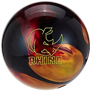 Brunswick Rhino Reactive Pre-Drilled Bowling Ball, Red/Black/Gold Pearl, 11